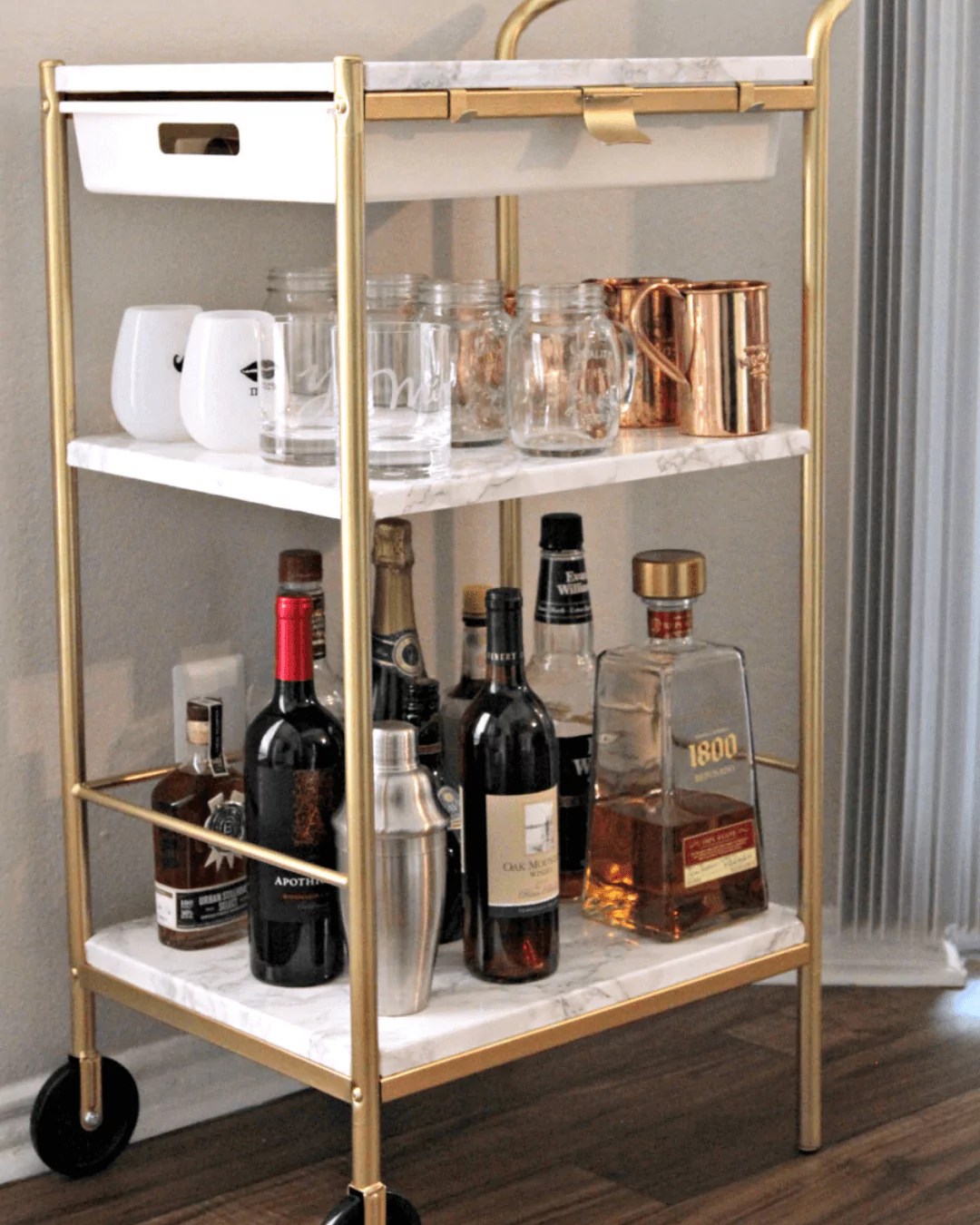 Marble & Gold Bar Cart | DIY | Hovel Sweet Hovel